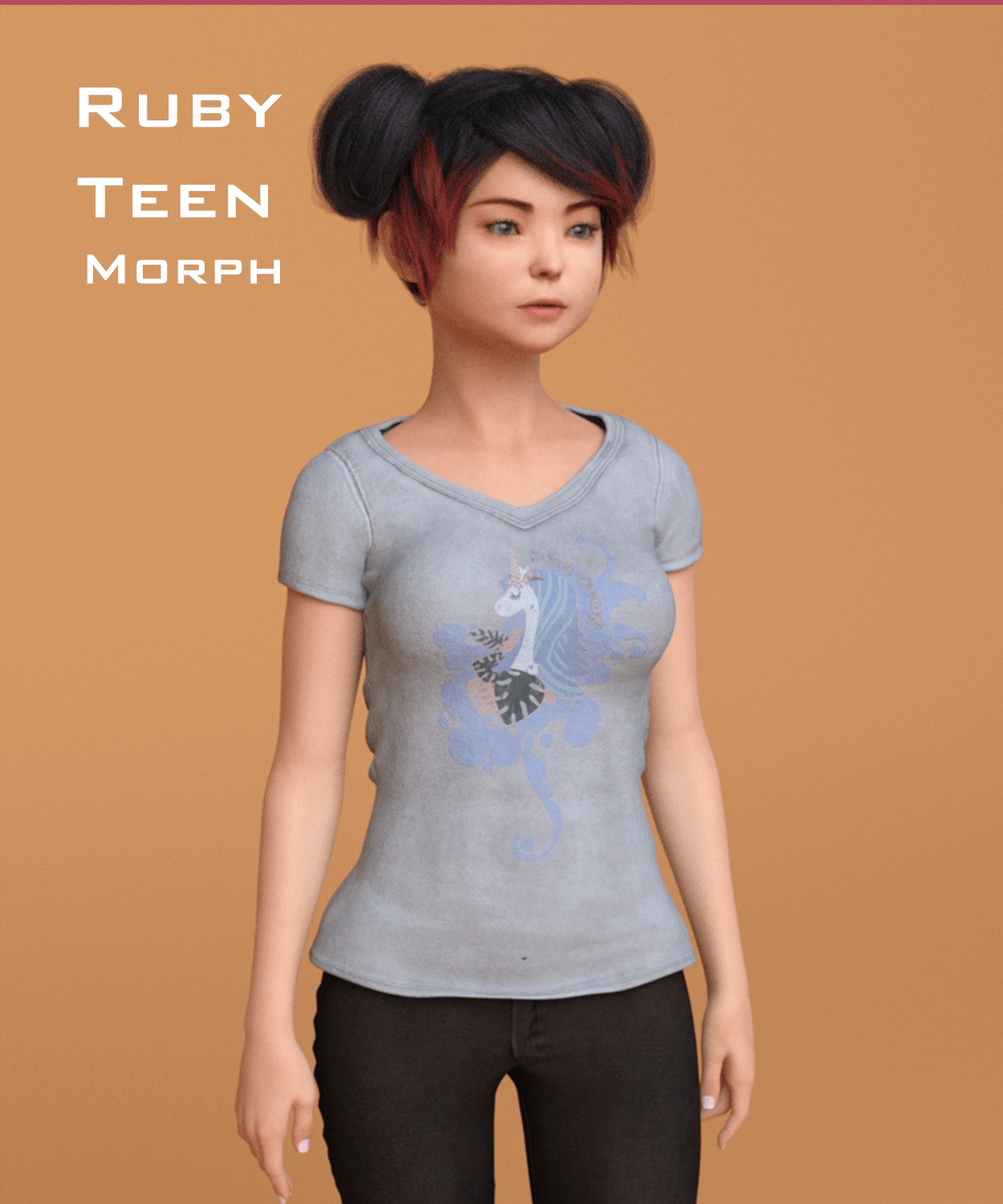 Ruby teen Morph 3D Render, Digital Art by Hanyo DaZ