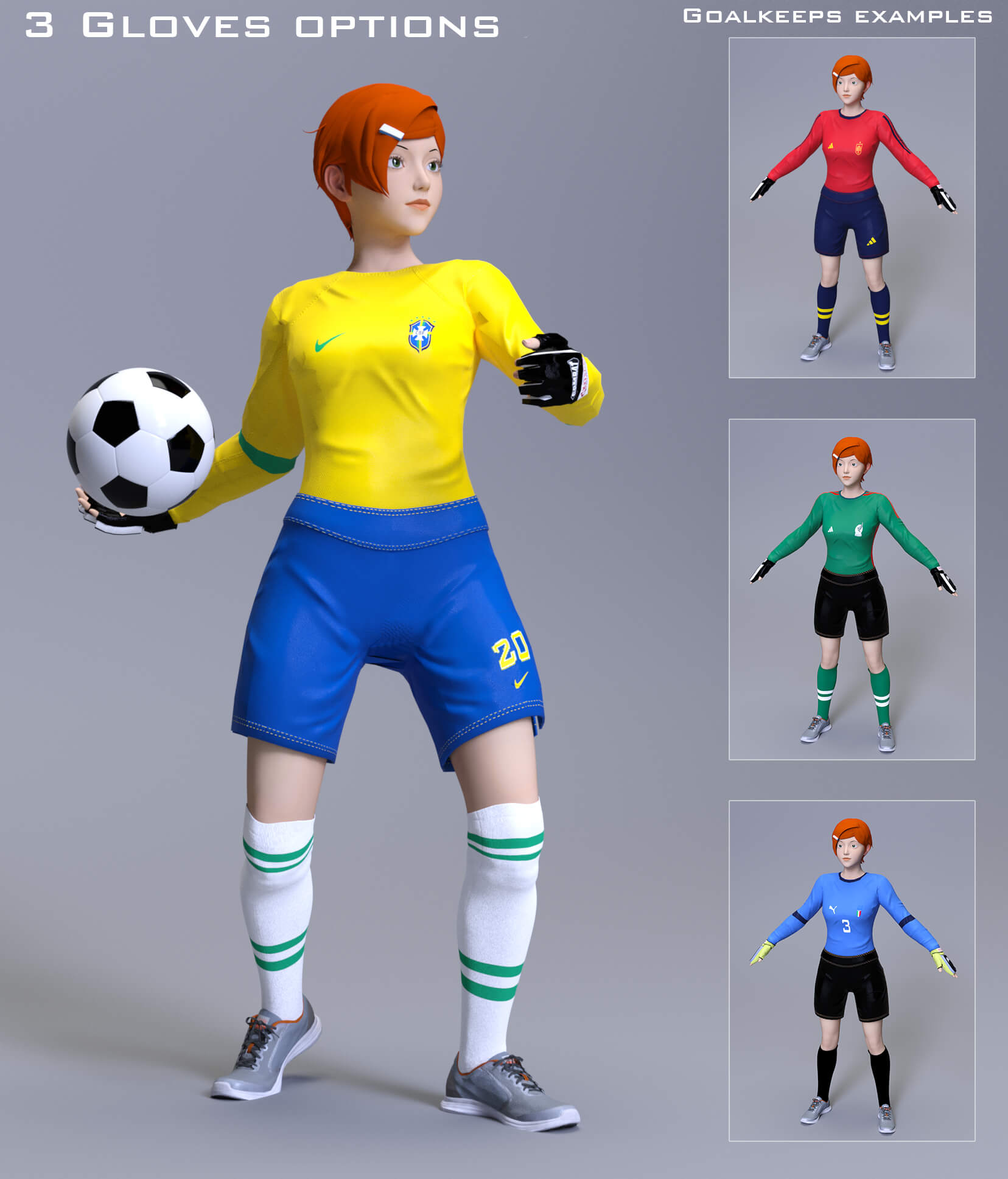 Goal: Soccer Teams Textures for MMA Oufit G8 and G9 - Daz Content by ...