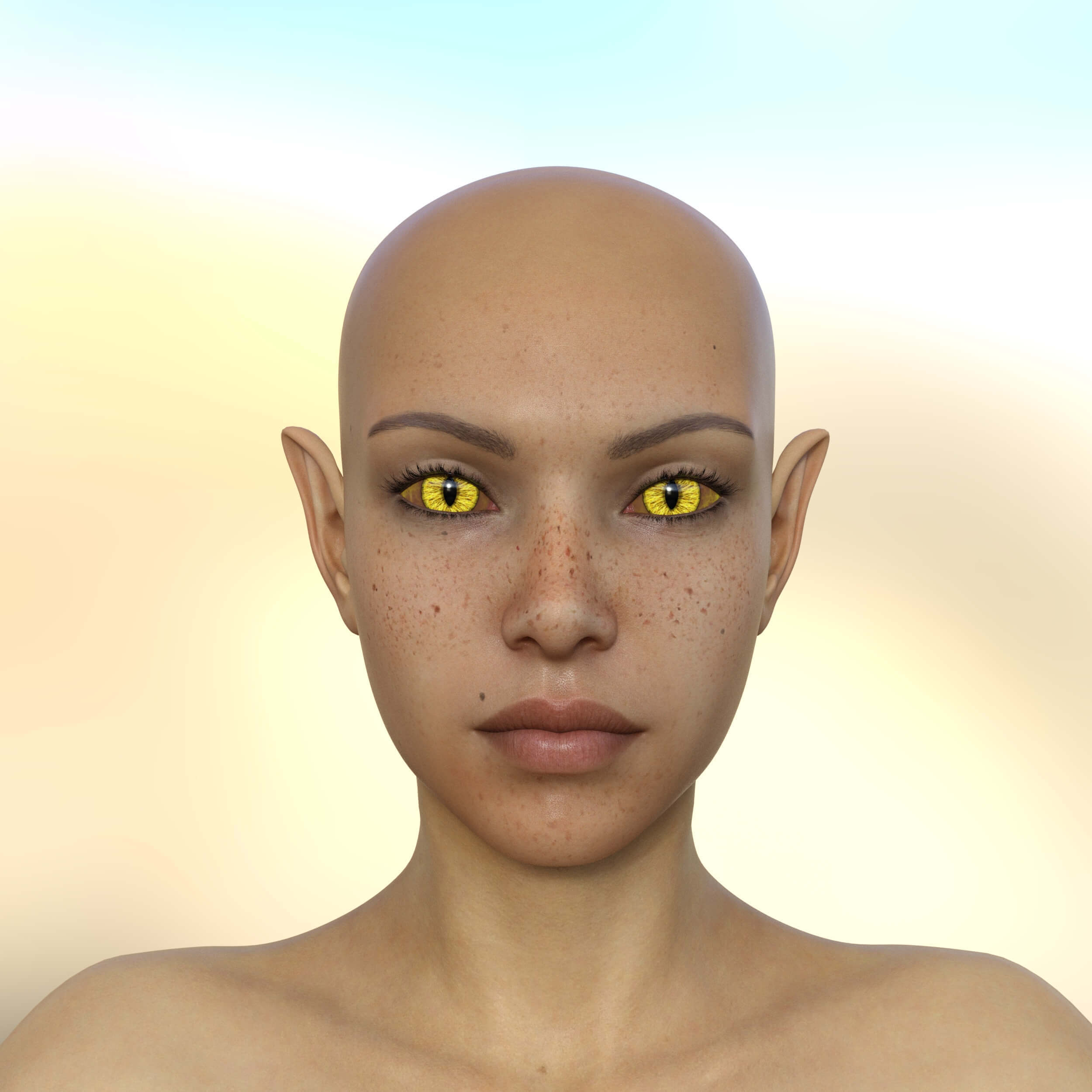 Golden Saint Character Morph 3D Render, Digital Art by Happy6982