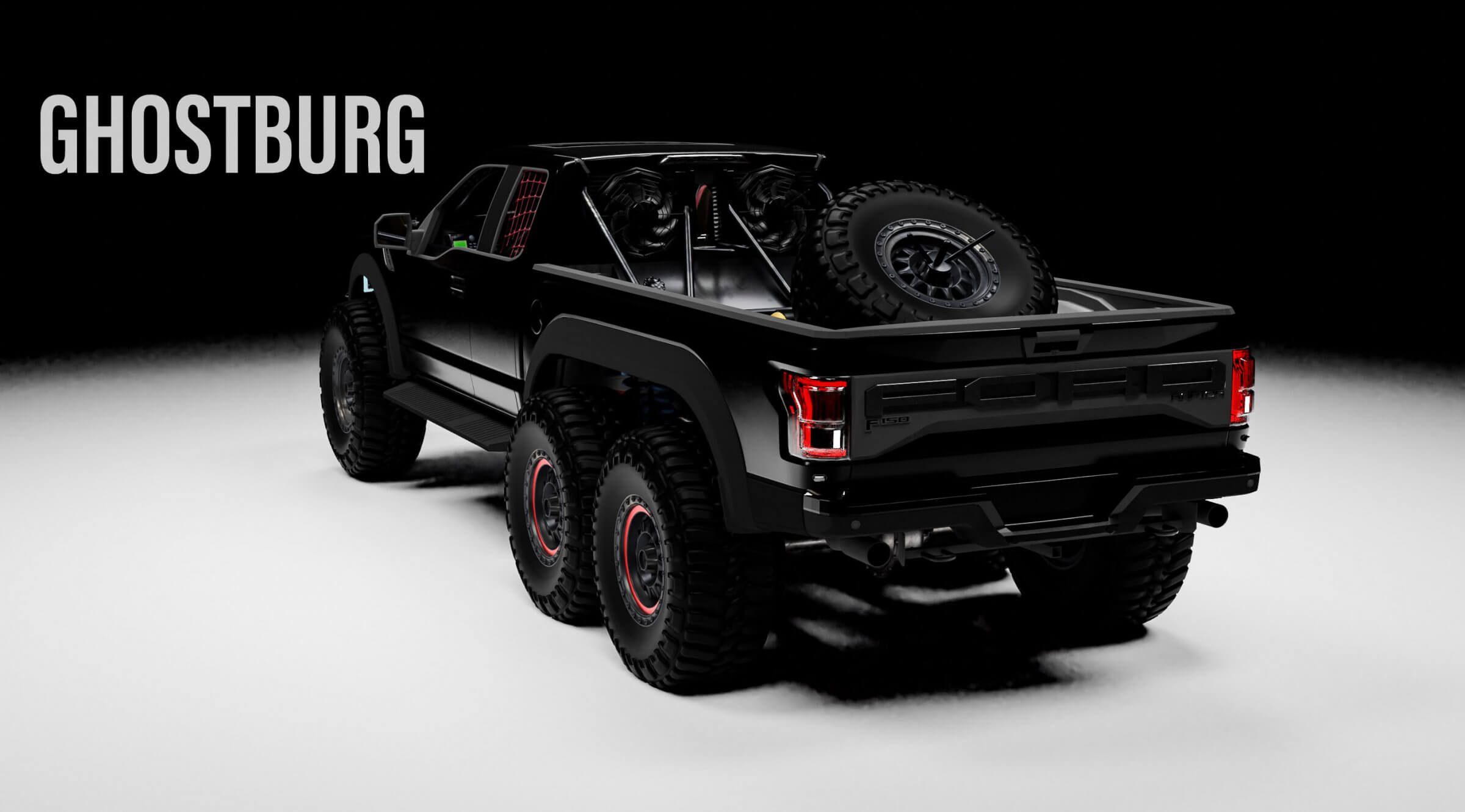 Ford F-150 Raptor Modified 6 Wheels Off-Road 3D Model by harikumar867311