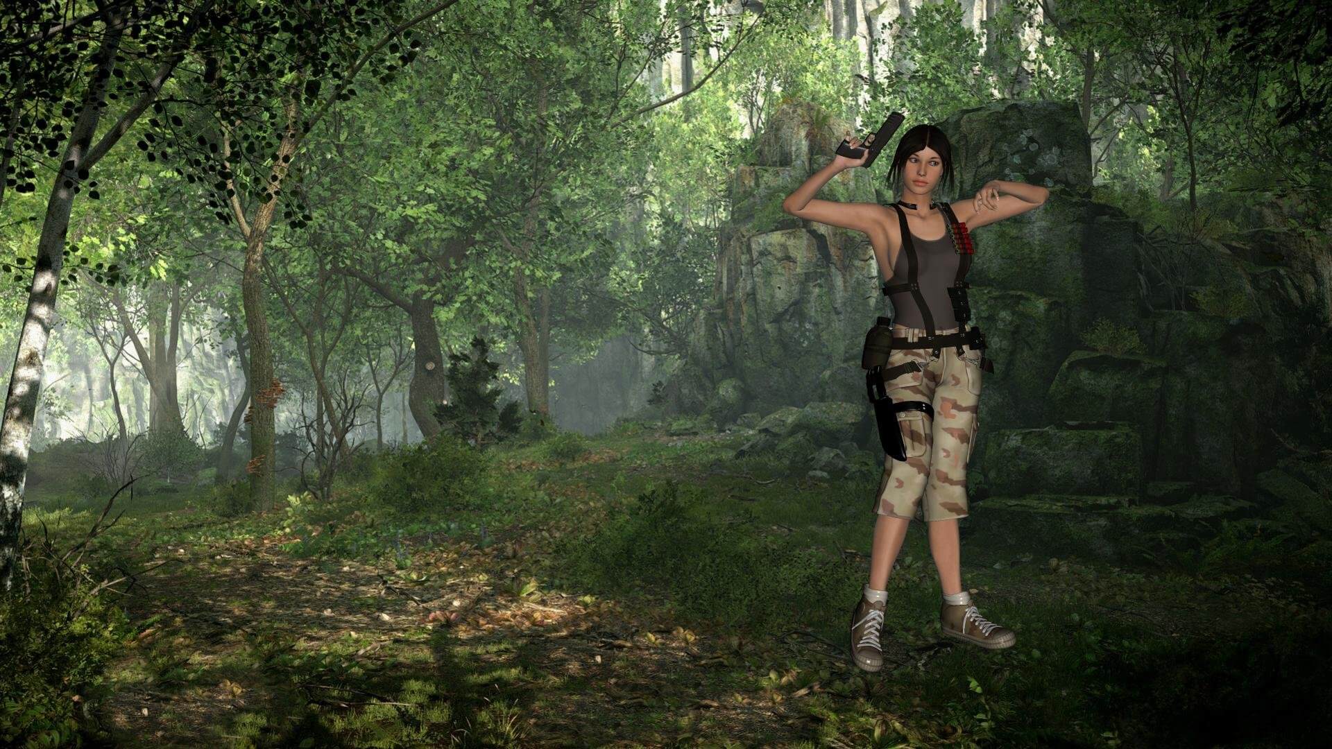 LARA CROFT 3D Render, Digital Art by Harmony