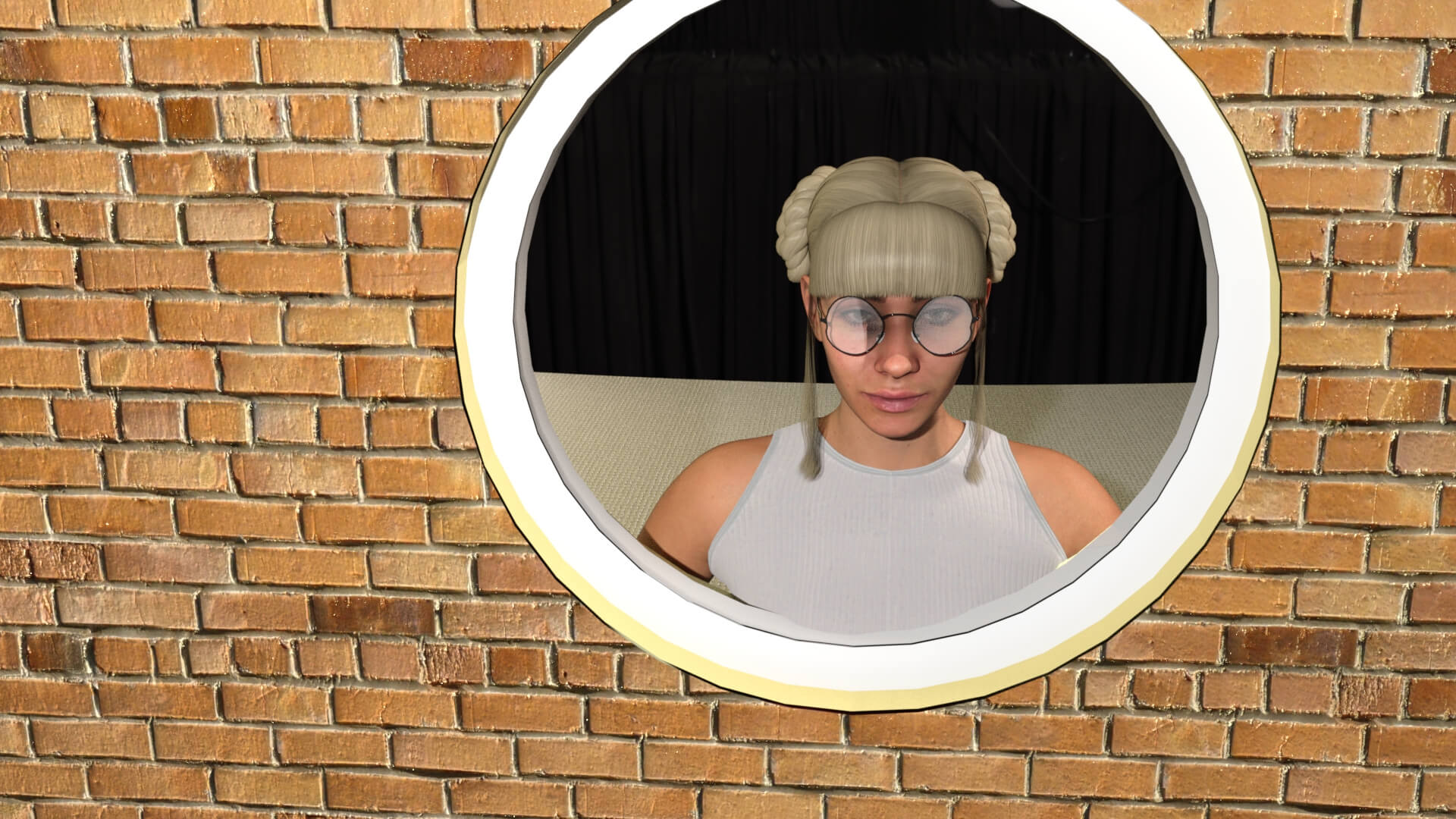 A Face in a Window 3D Render, Digital Art by harold4471