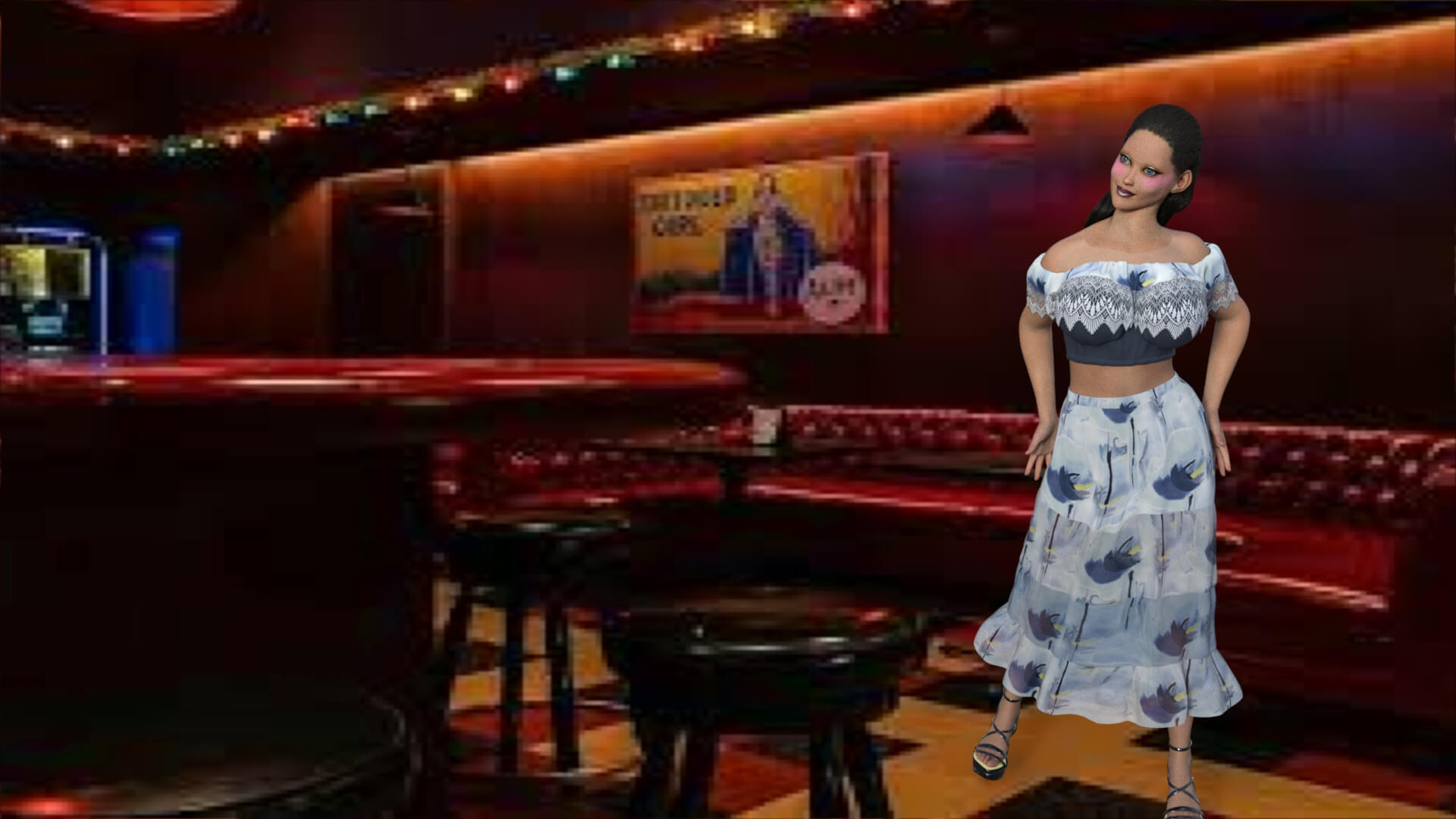 Catherine B at the bar 3D Render, Digital Art by harold4471