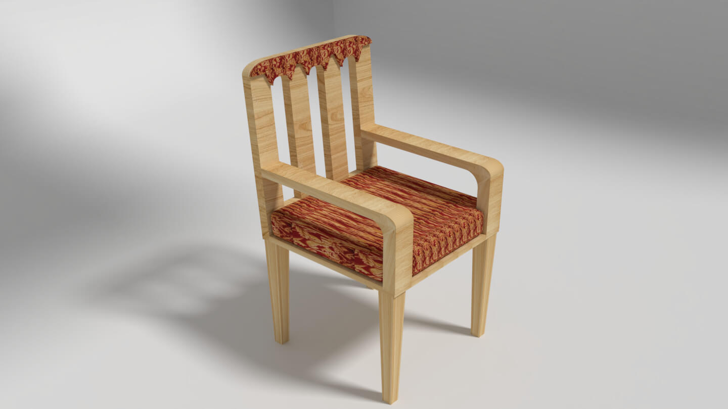 3D Wooden Chair by Hassan-Bilal-Khan
