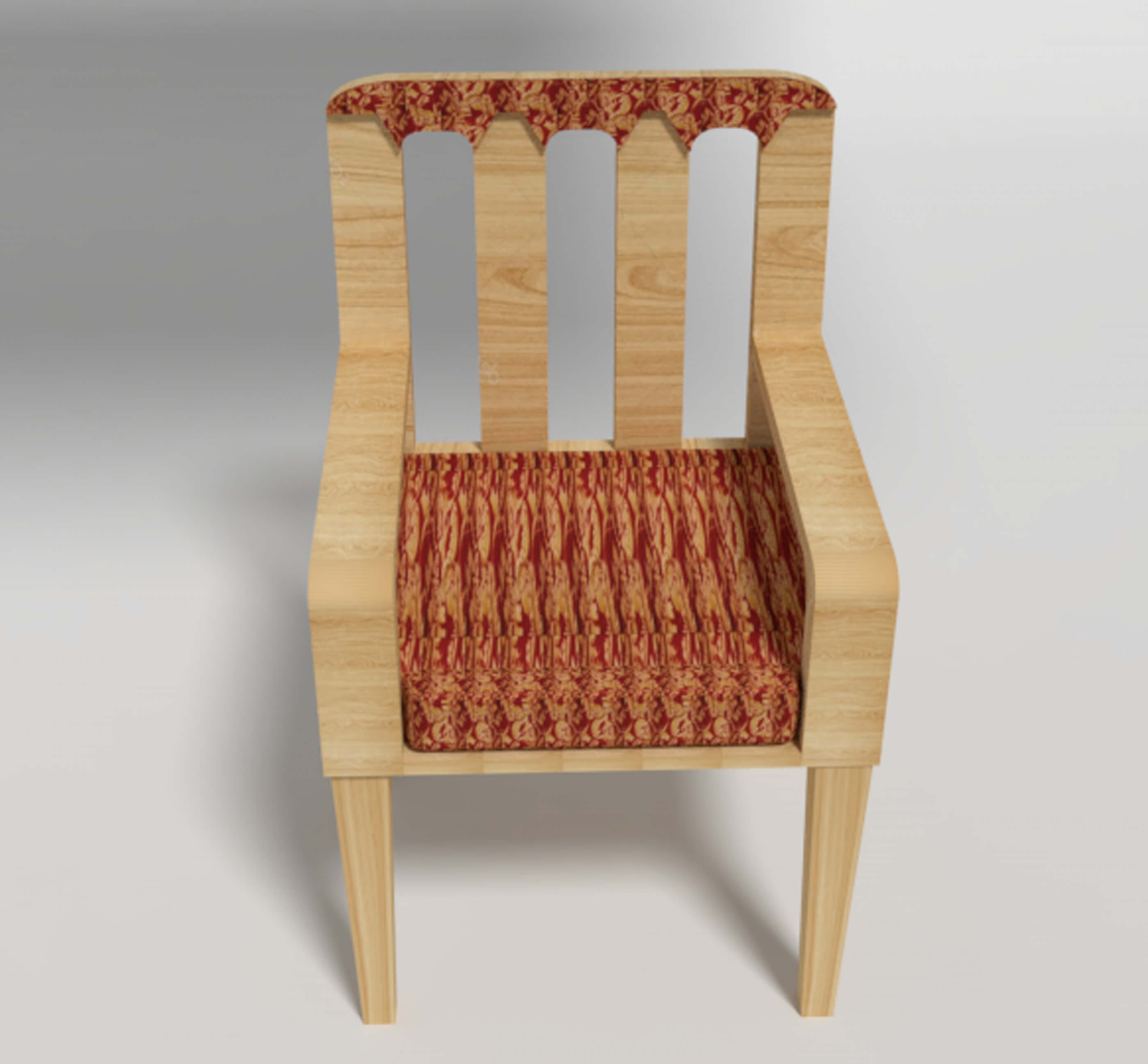 3D Wooden Chair by Hassan-Bilal-Khan