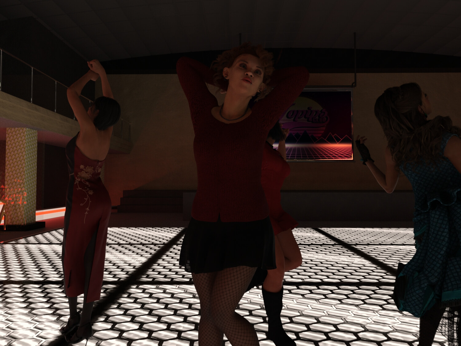Dance Hall Days 3D Render, Digital Art by hatefuldisplay