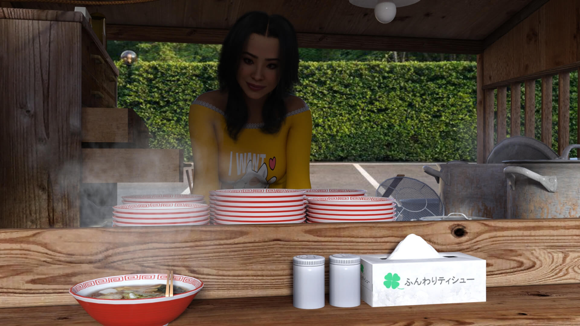 Ramen Girl 3D Render, Digital Art by hatefuldisplay