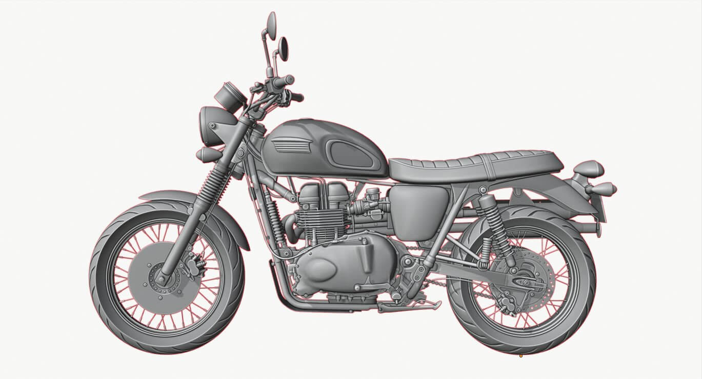 Triumph Motorcycle - 3D Model by hazarj