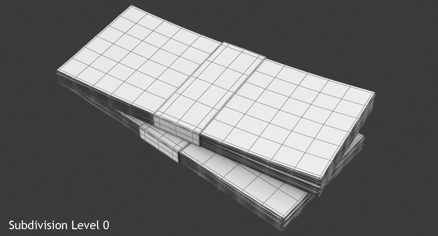100 Dollar Bills Stack - 3D Model by hdpoly