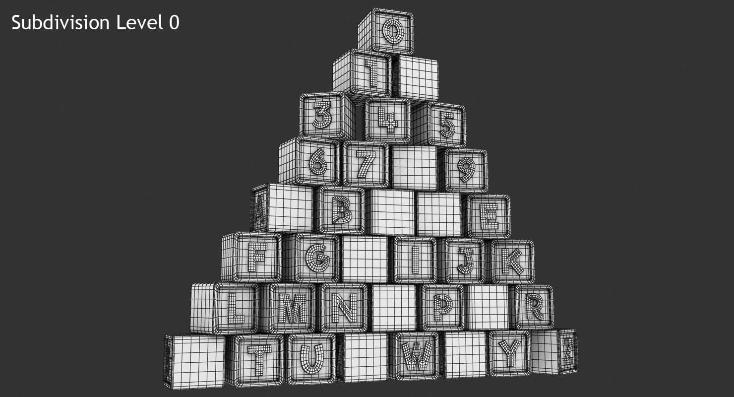 Alphabet Blocks - 3D Model by hdpoly
