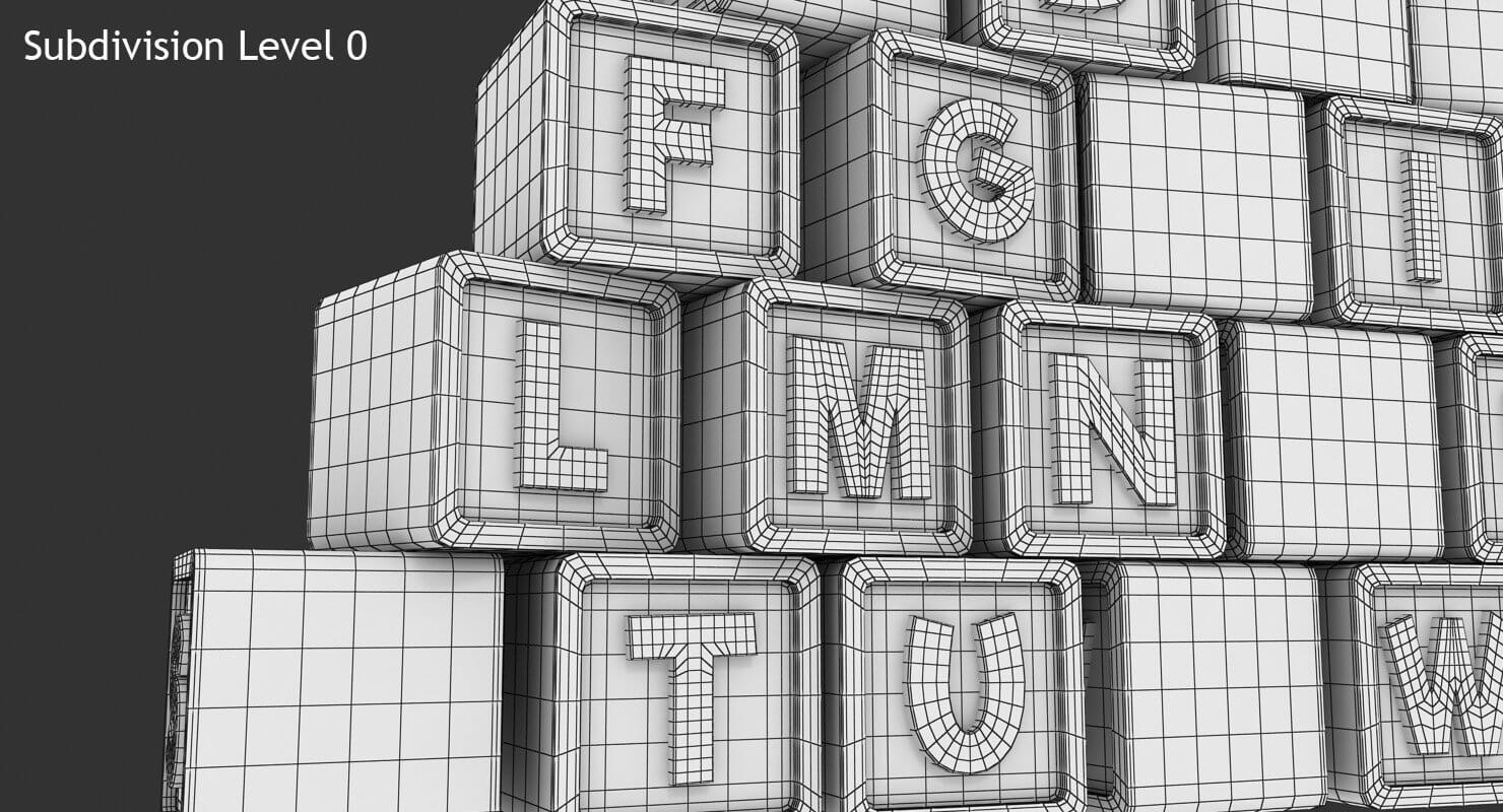 Alphabet Blocks - 3D Model by hdpoly