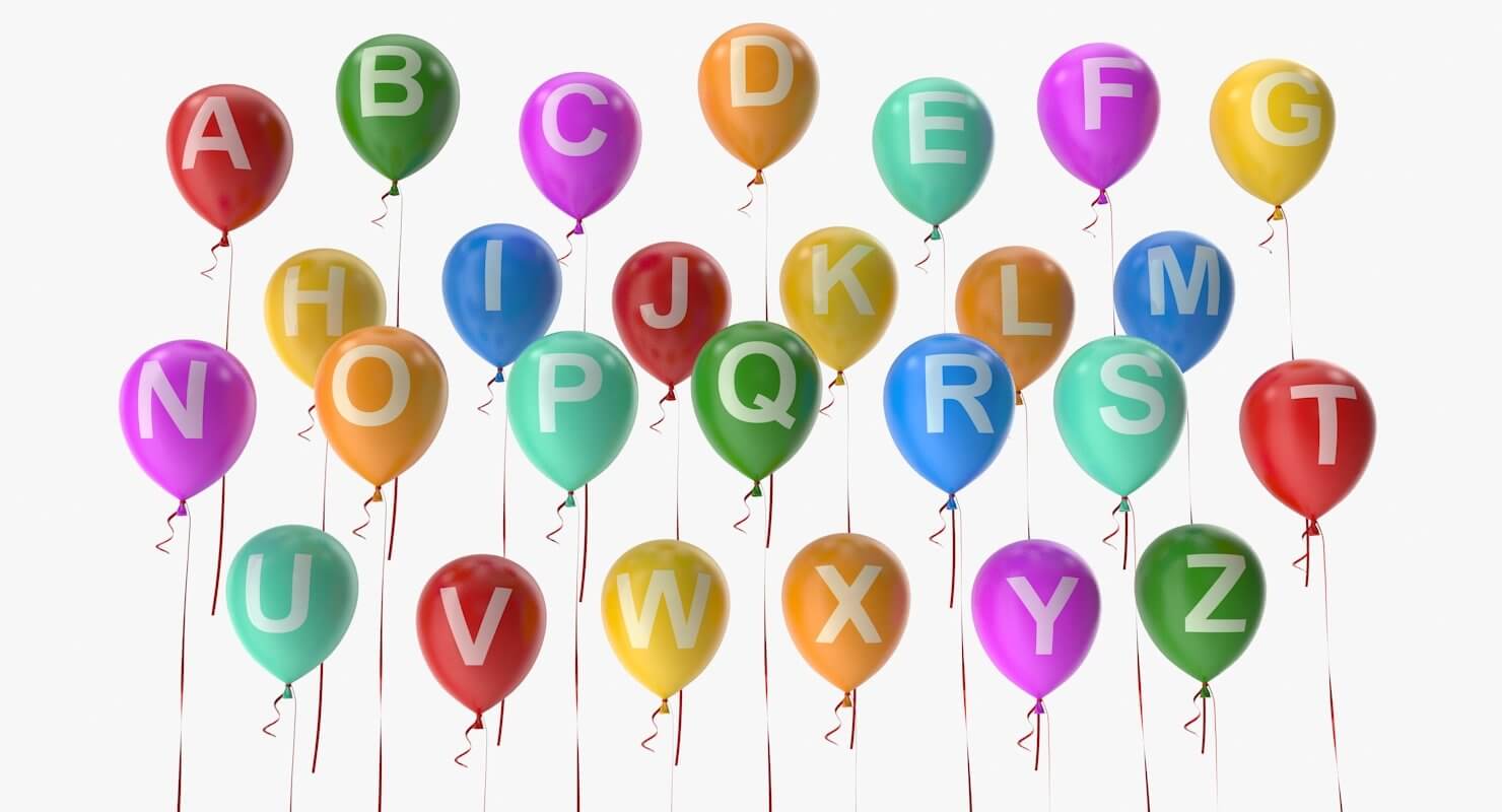 Alphabet On Balloons - 3D Model by hdpoly