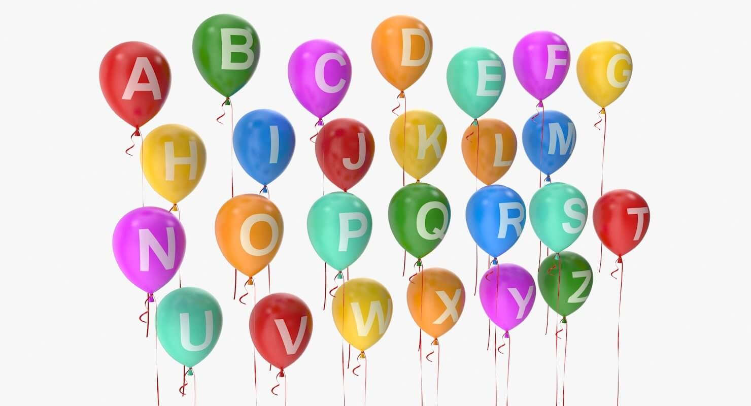 Alphabet On Balloons - 3D Model by hdpoly