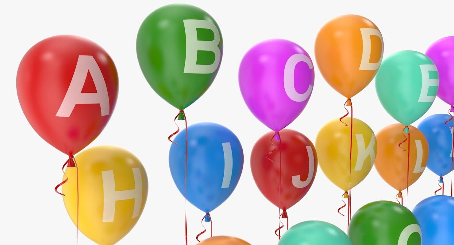 Alphabet On Balloons - 3D Model by hdpoly