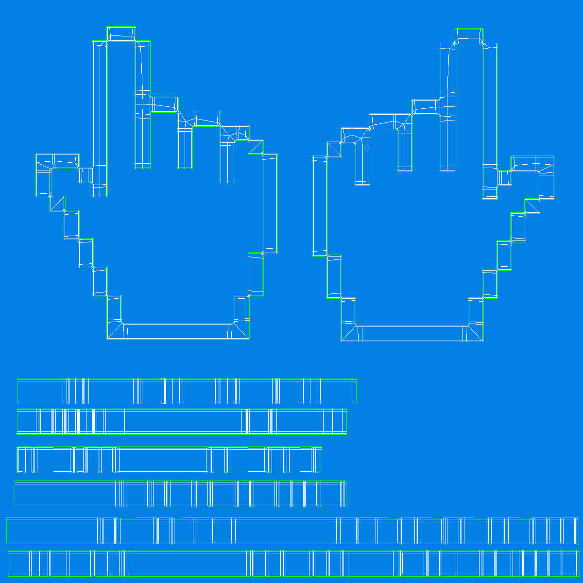 Hand Cursor - Frame 3D Model by hdpoly