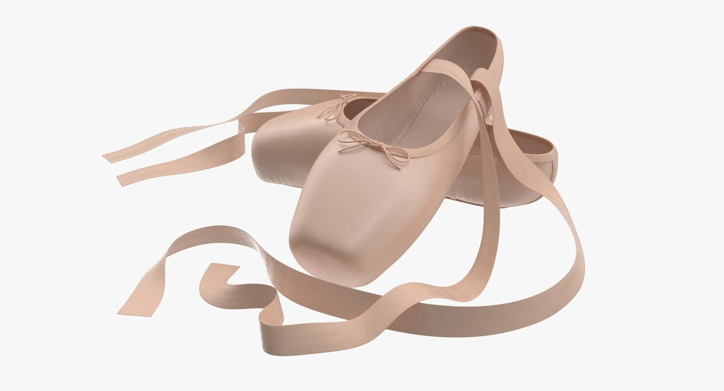 Ballet Shoes - Crossed 3D Model by hdpoly