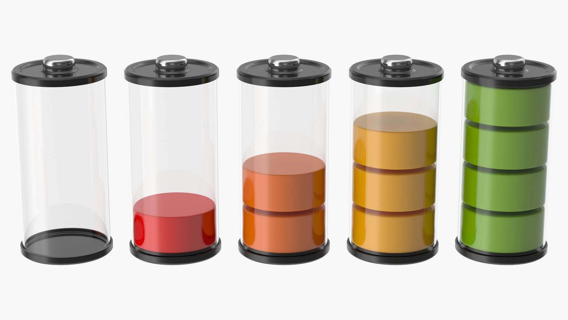 Battery Icon Set - 3D Model by hdpoly