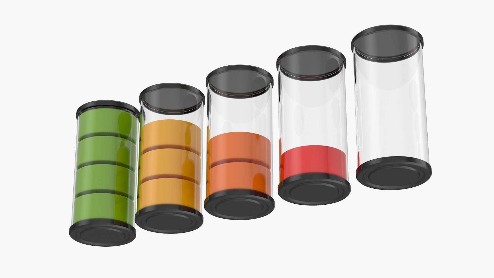 Battery Icon Set - 3D Model by hdpoly