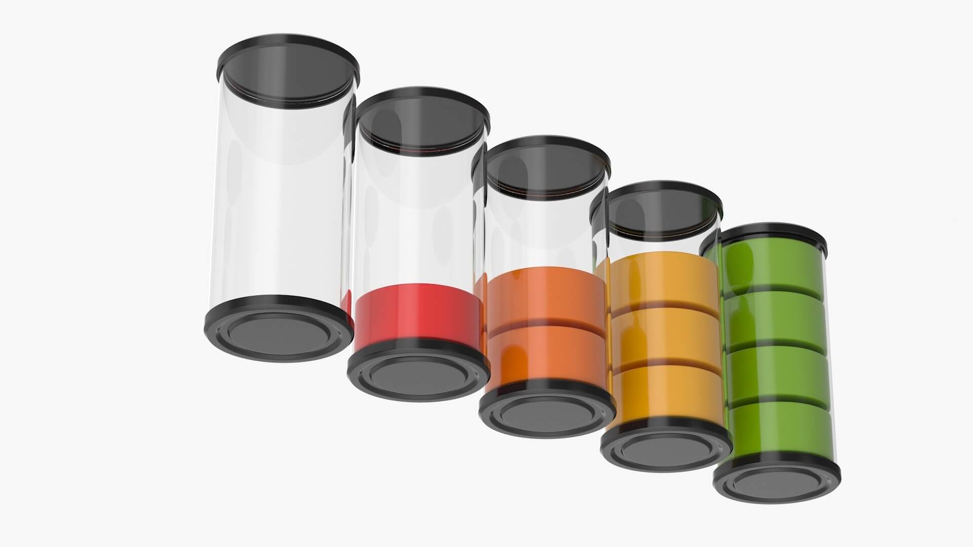 Battery Icon Set - 3D Model by hdpoly