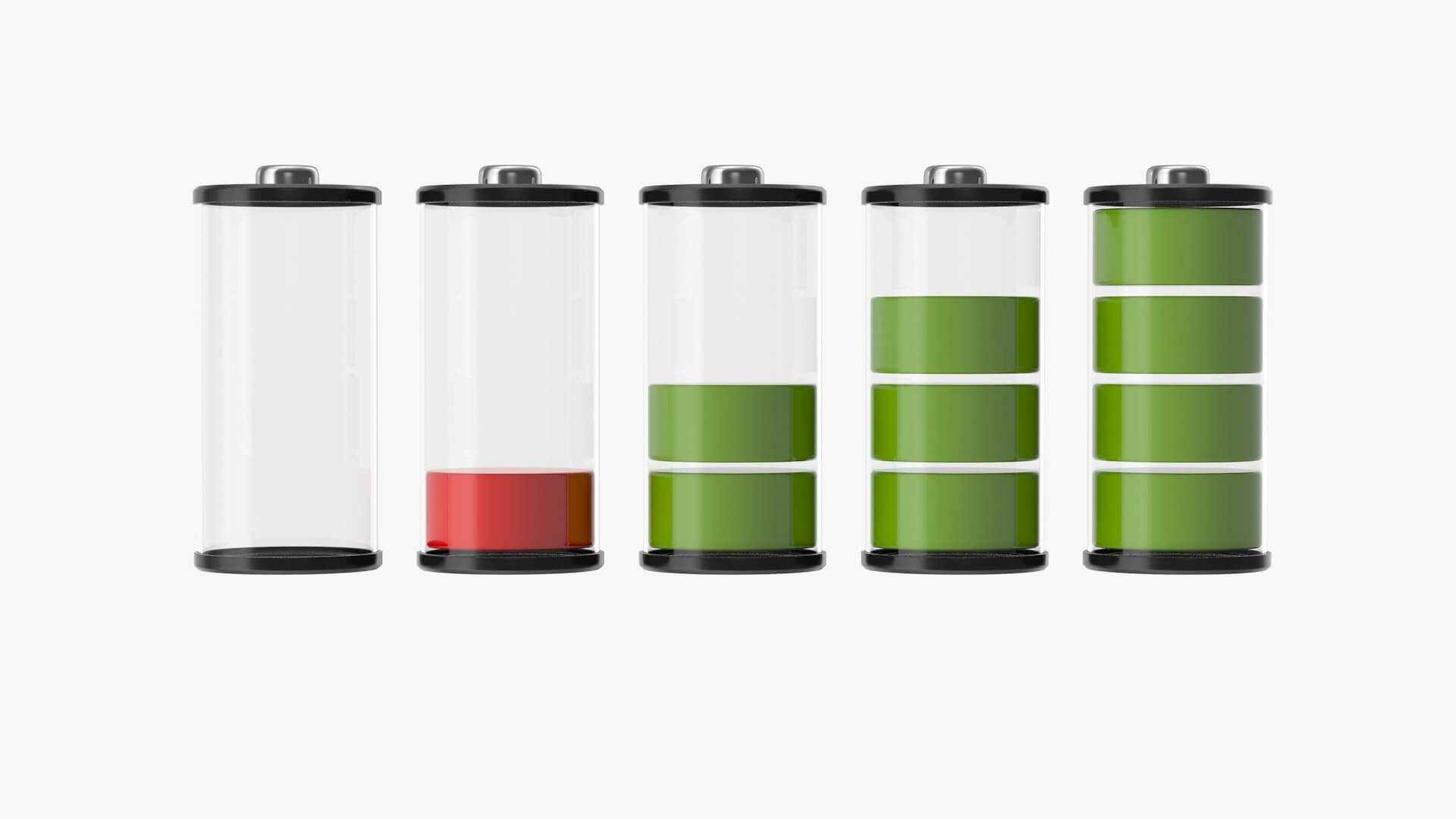 Battery Icon Set - 3D Model by hdpoly