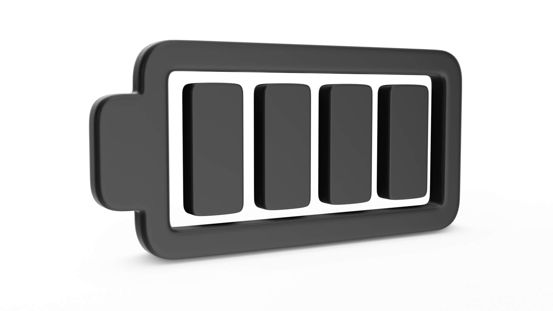 Black Battery Icon - Free 3D Model by hdpoly