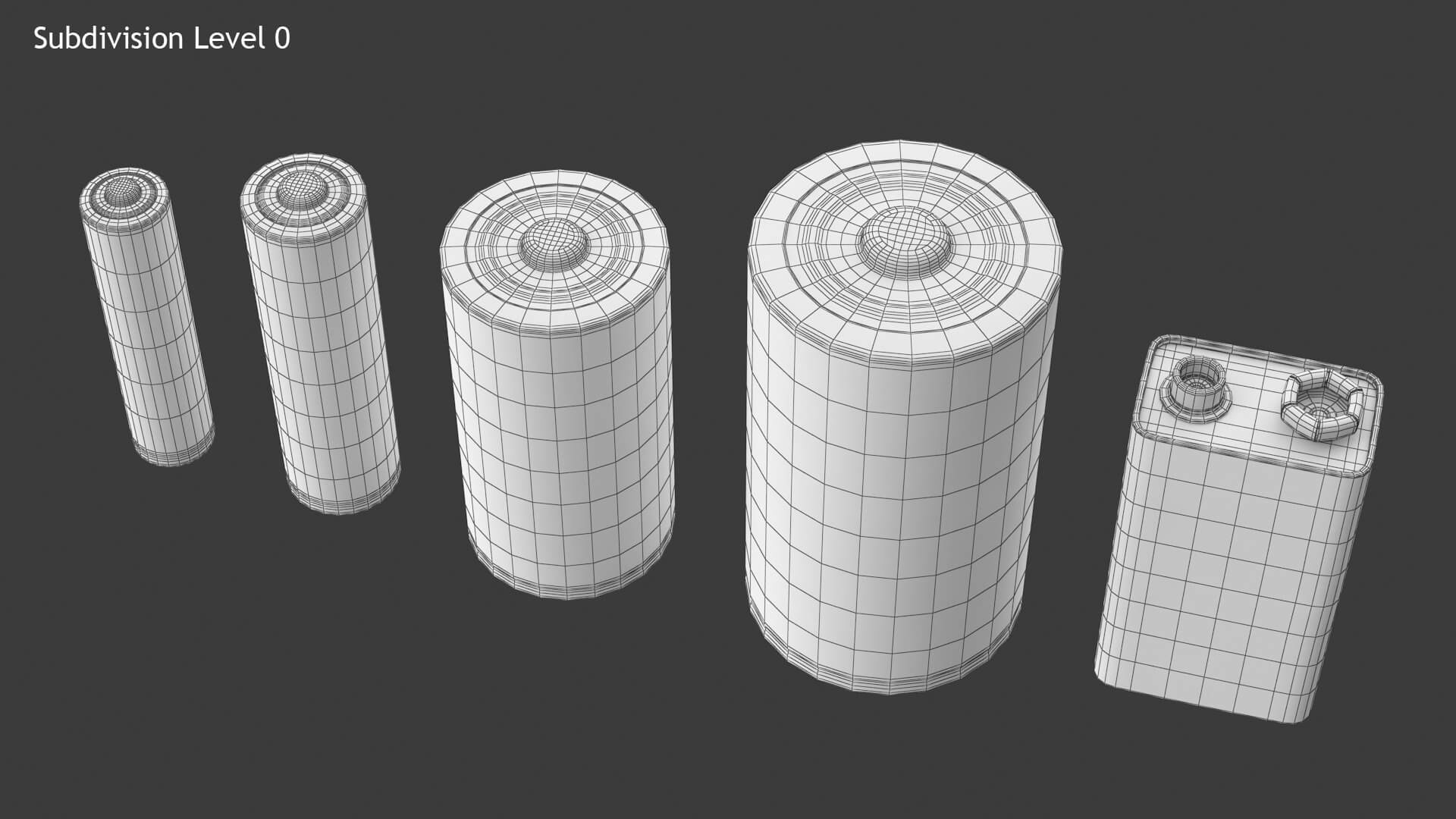 Battery Set - 3D Model by hdpoly