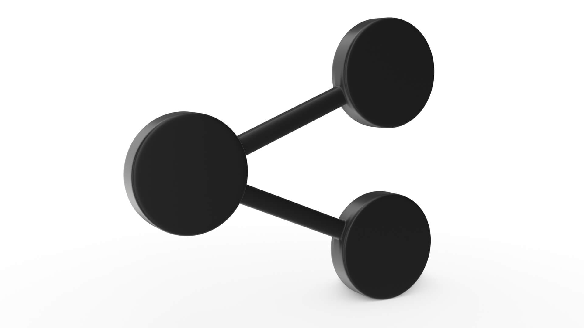 Black Share Icon - 3D Model by hdpoly