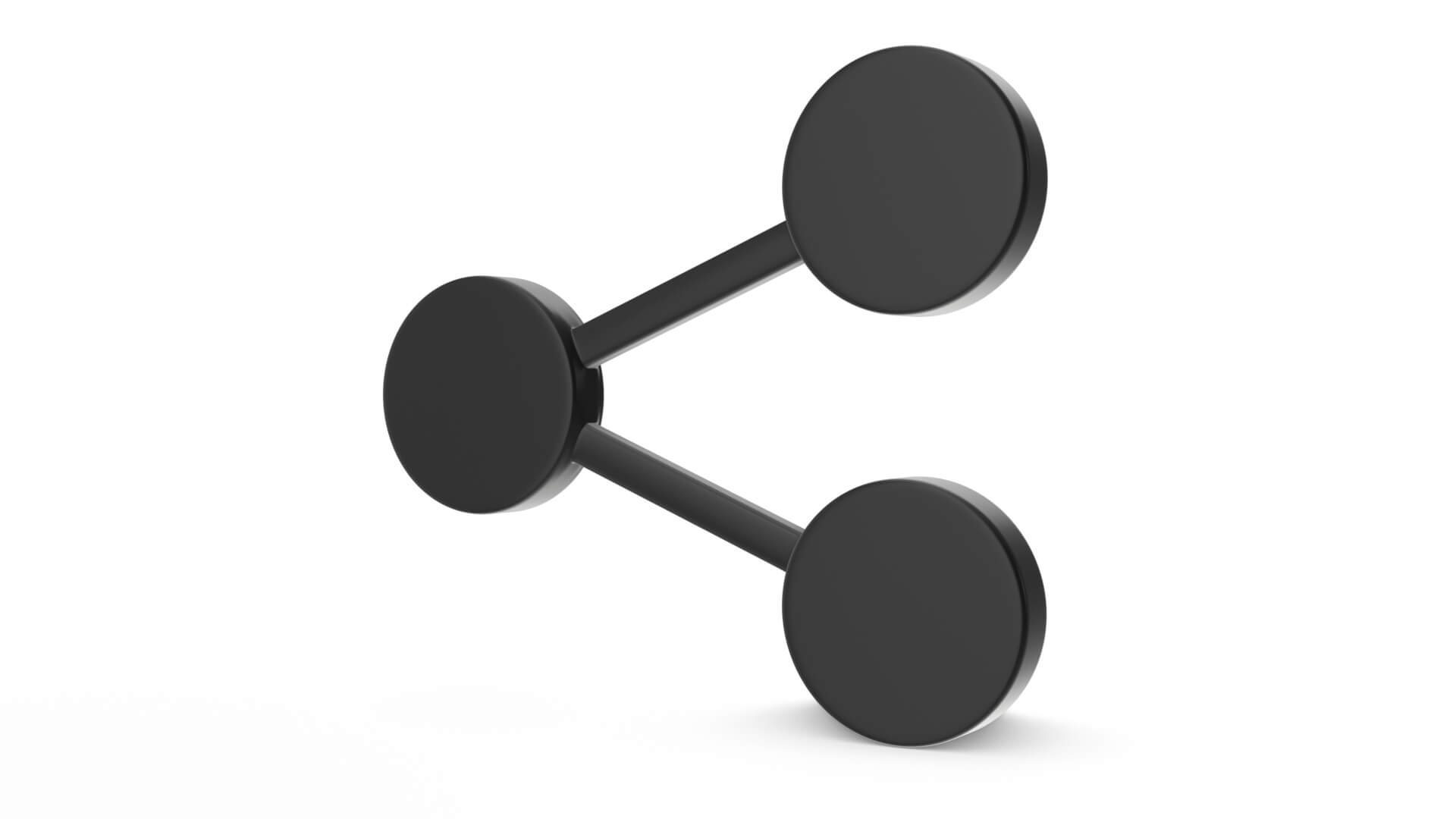 Black Share Icon - 3D Model by hdpoly