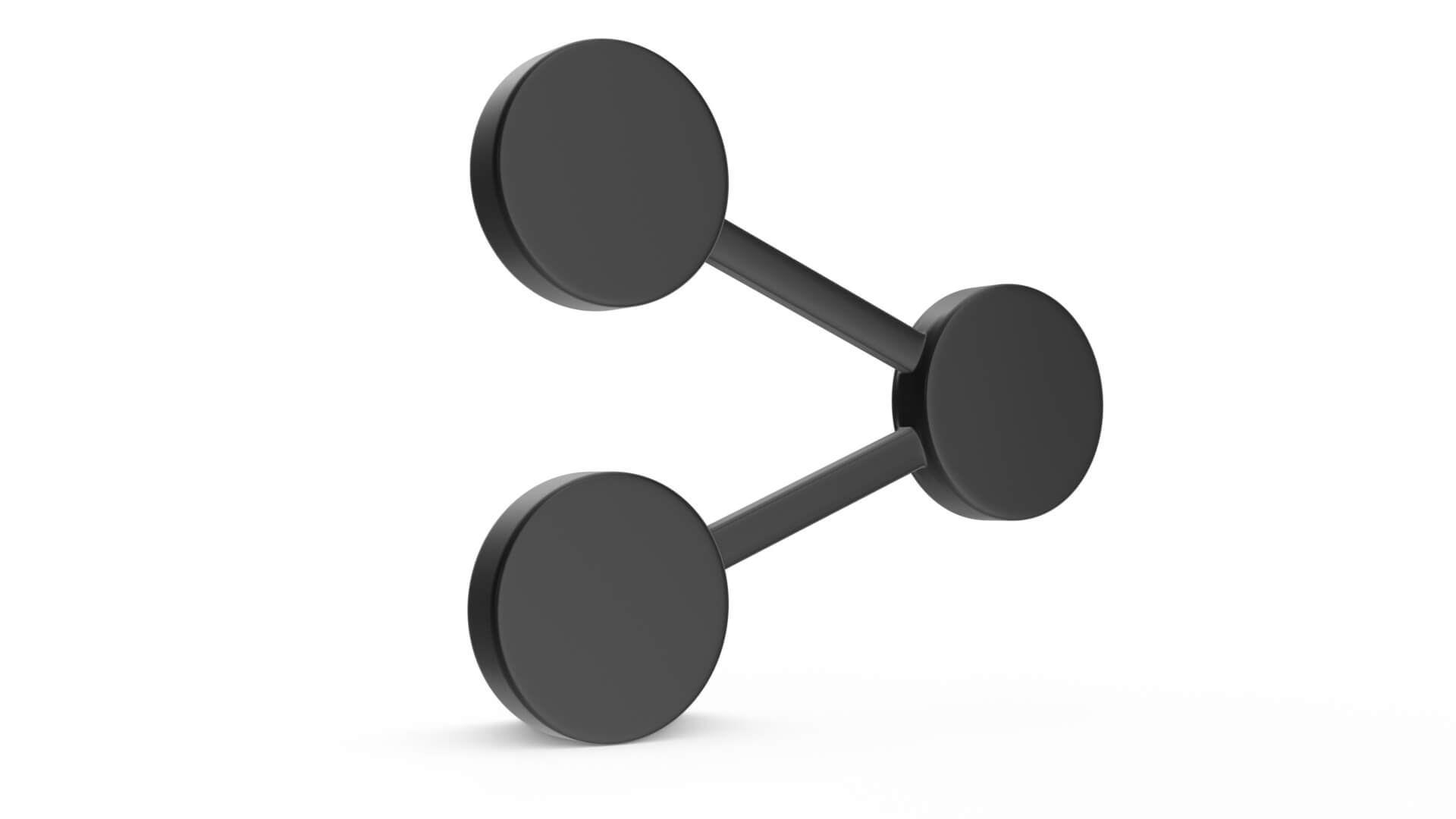 Black Share Icon - 3D Model by hdpoly