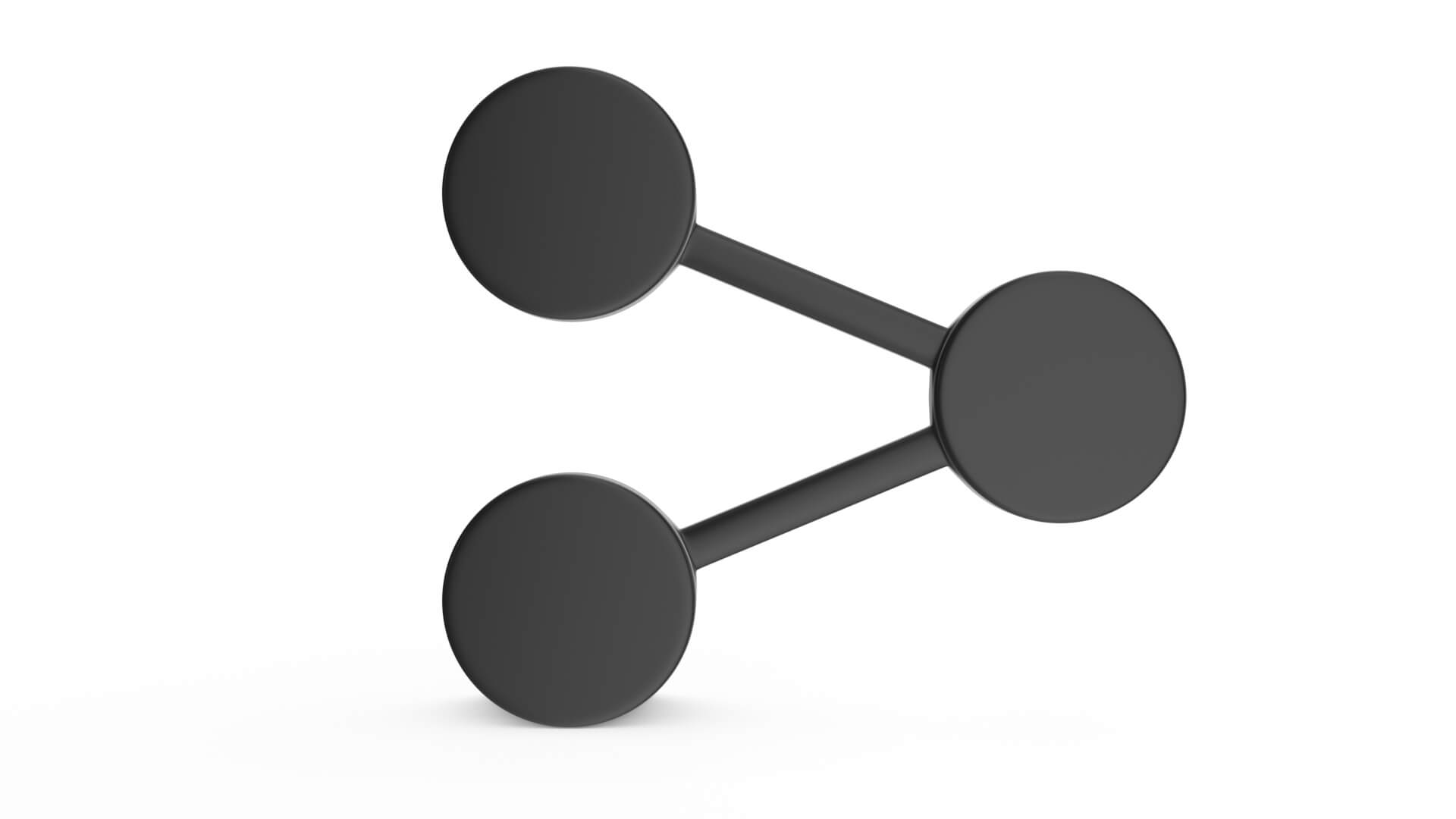 Black Share Icon - 3D Model by hdpoly