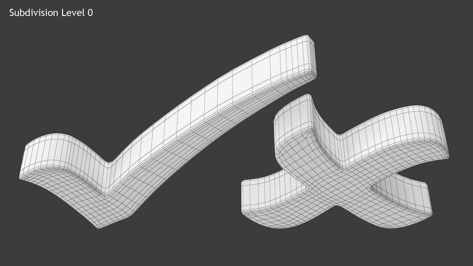 Check Mark and Cross Mark - 3D Model by hdpoly