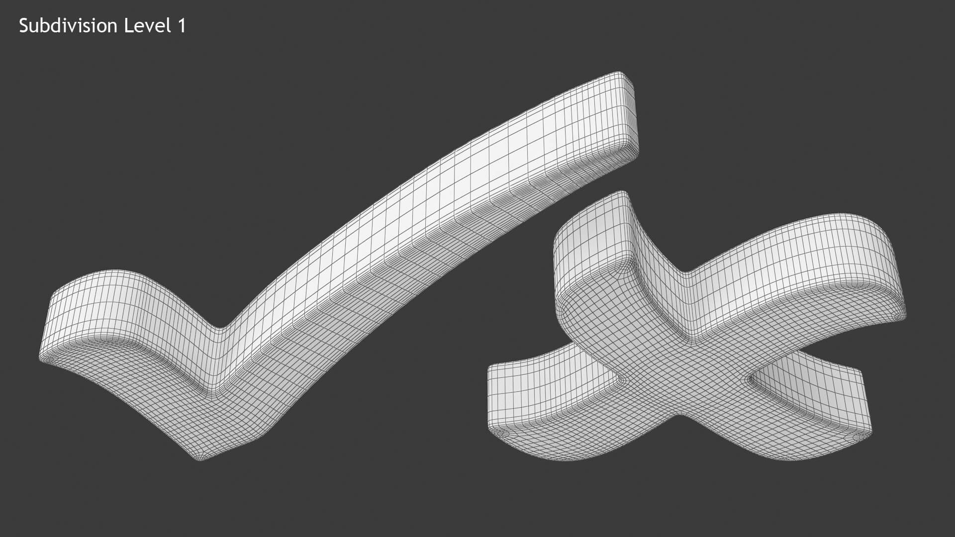 Check Mark and Cross Mark - 3D Model by hdpoly