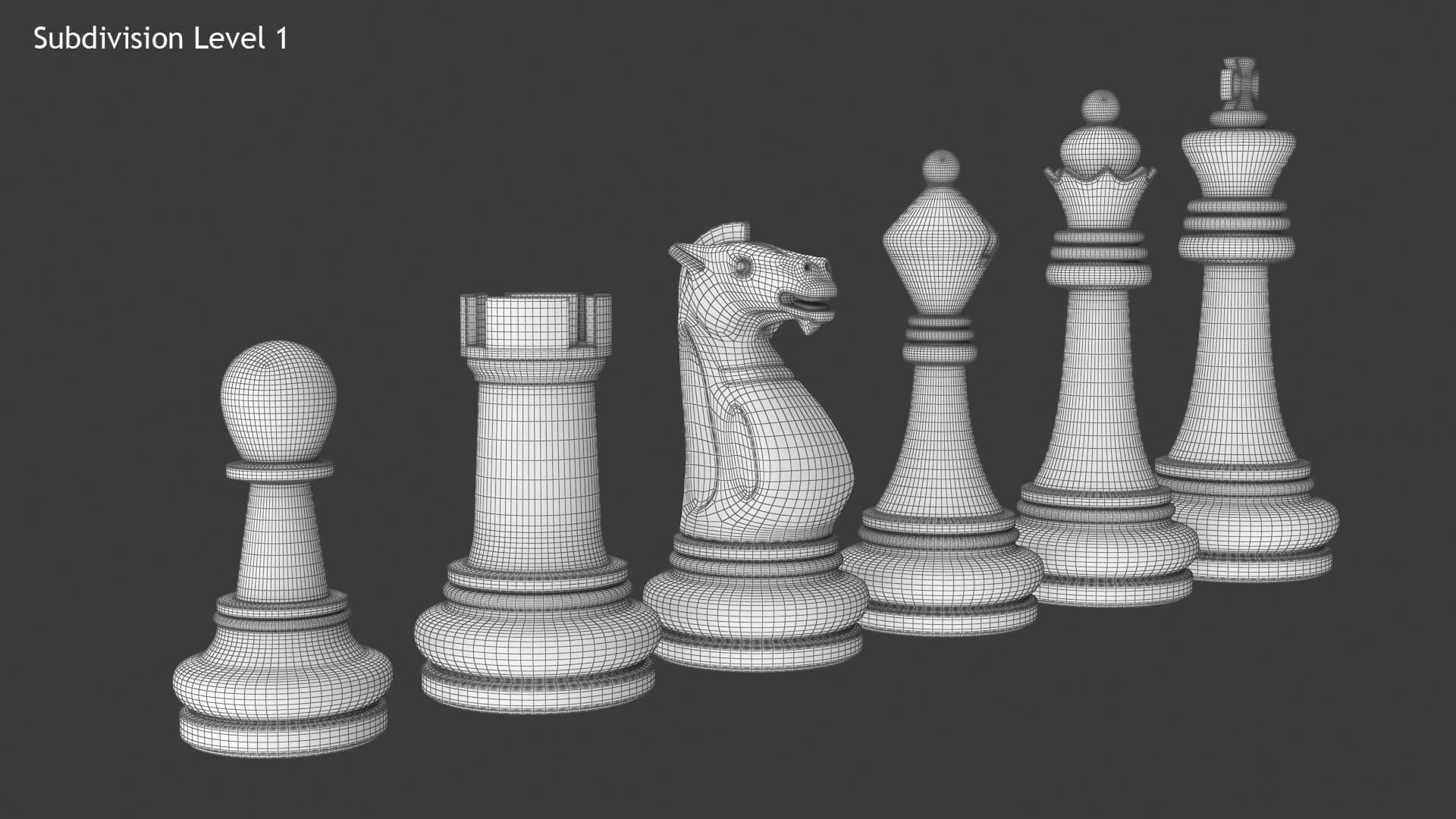 Chess Pieces - 3D Model by hdpoly