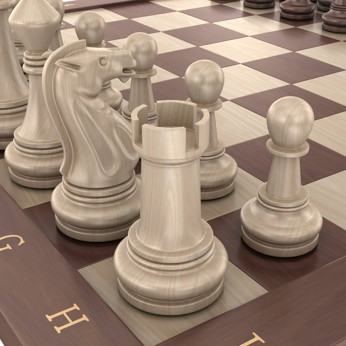 Chess Wood - 3D Model by hdpoly