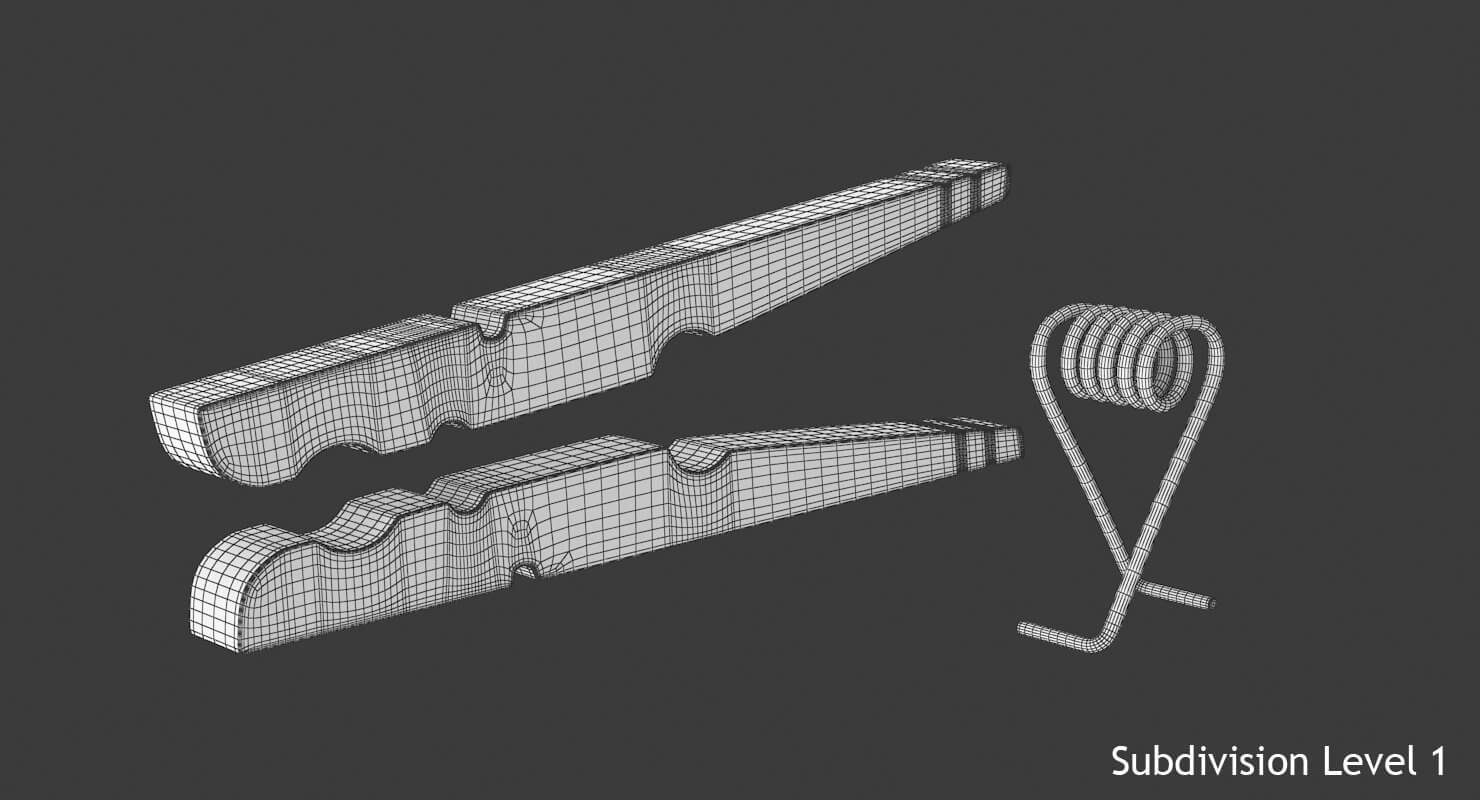 Colorful Clothespin - 3D Model by hdpoly