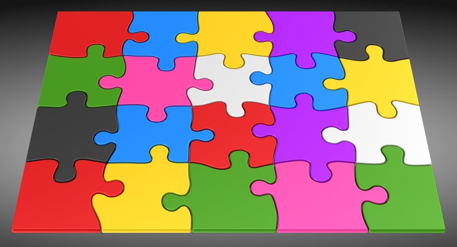 Colorful Puzzle Pieces - 3D Model by hdpoly