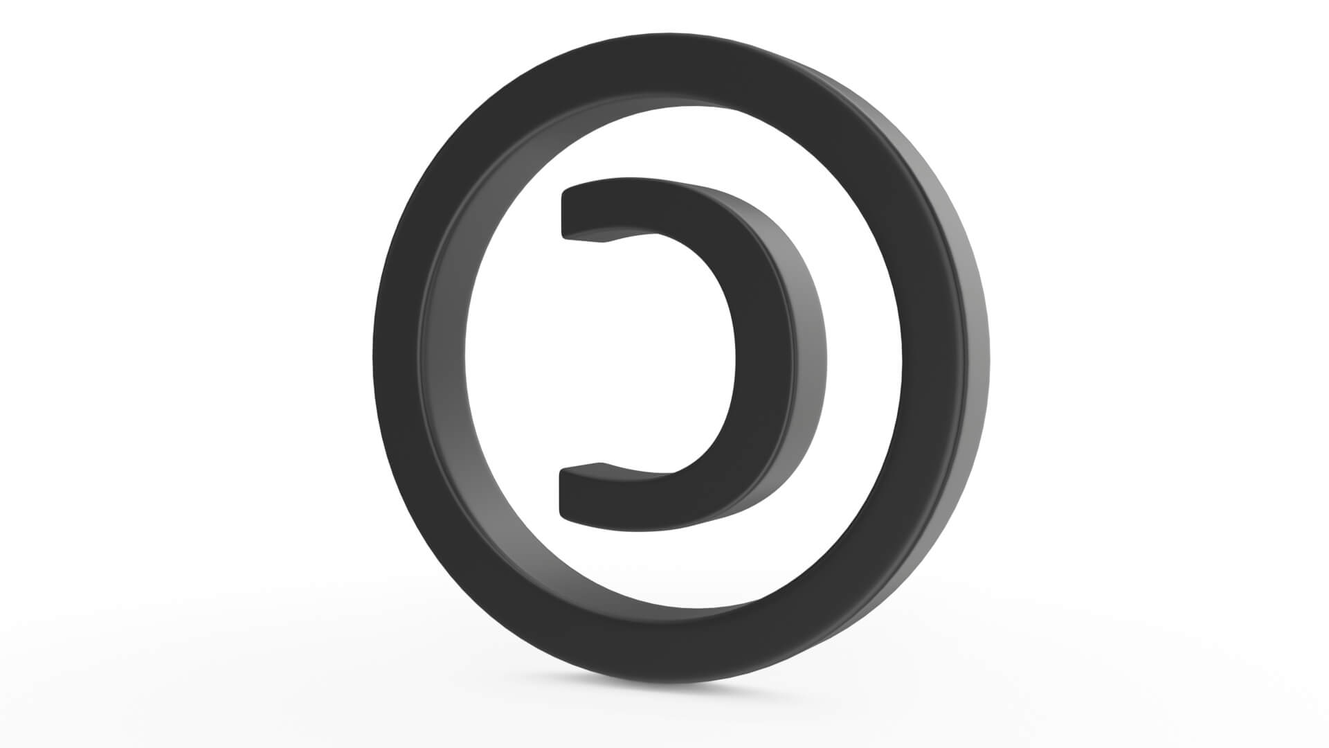 Copyright Symbol - Free 3D Model by hdpoly