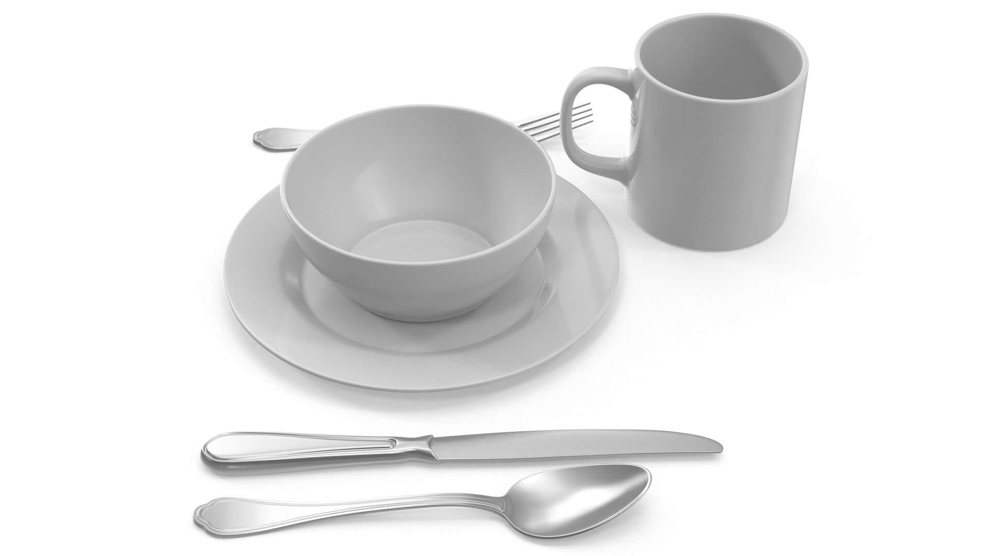 Dinnerware Set - 3D Model by hdpoly