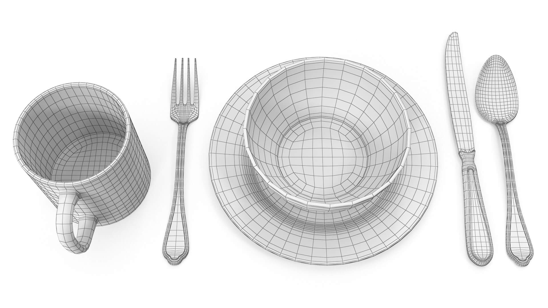 Dinnerware Set - 3D Model by hdpoly