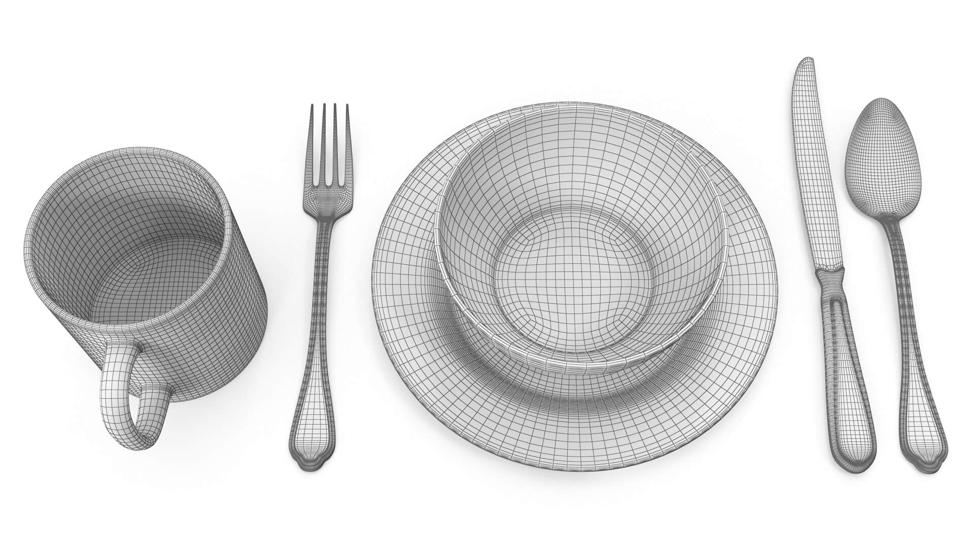 Dinnerware Set - 3D Model by hdpoly