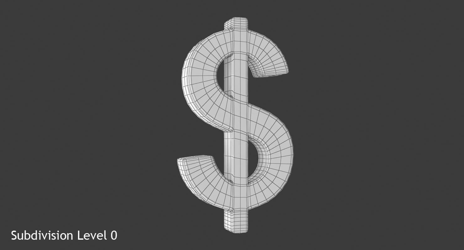 Dollar Sign - 3D Model by hdpoly