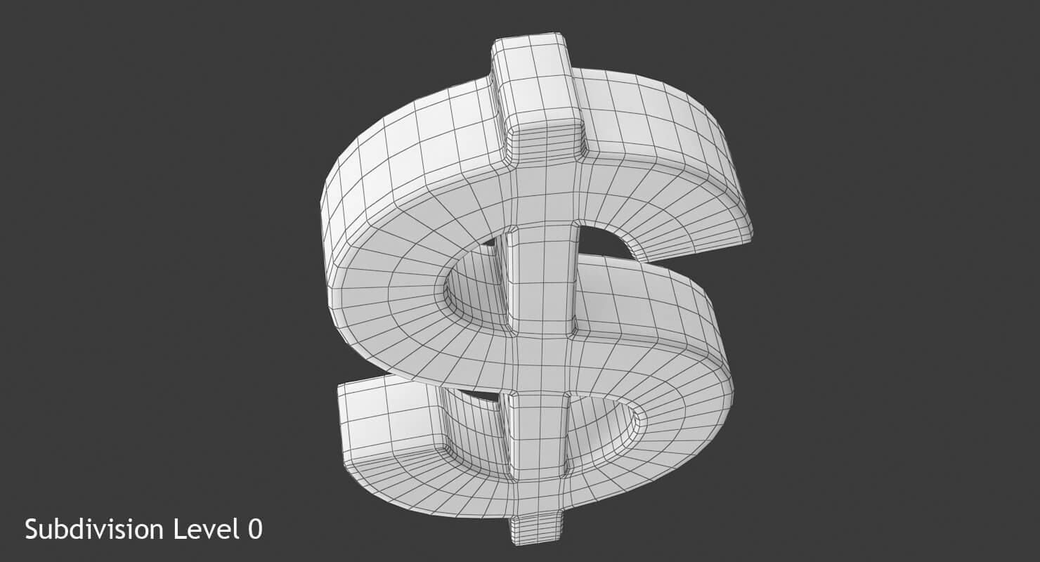 Dollar Sign - 3D Model by hdpoly