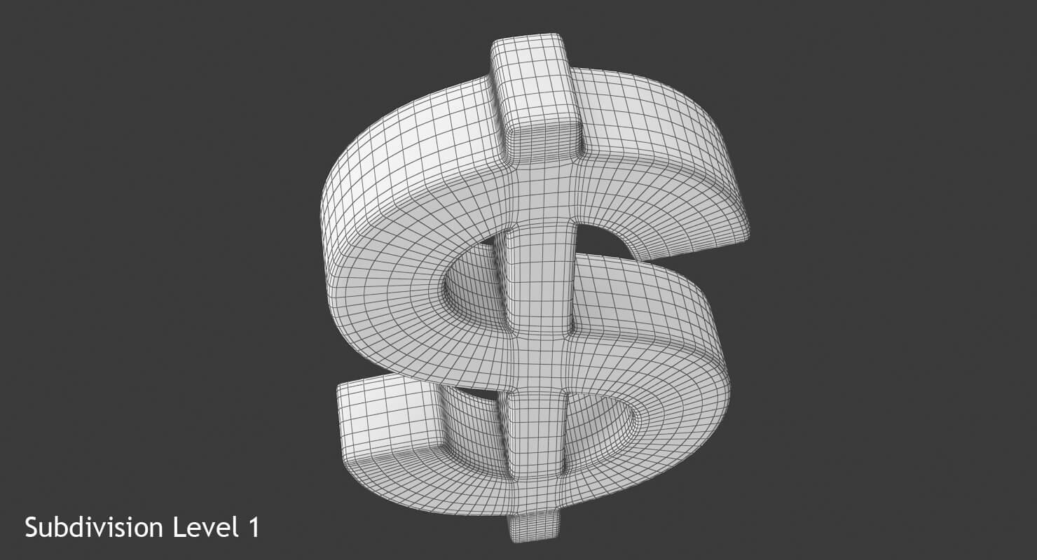 Dollar Sign - 3D Model by hdpoly