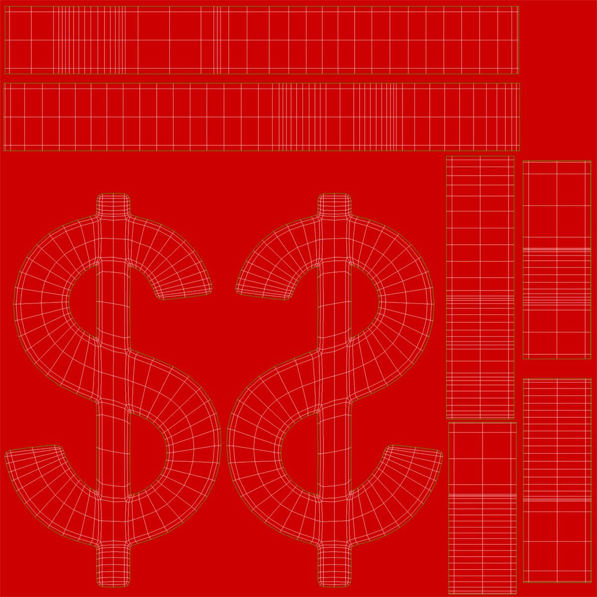 Dollar Sign - 3D Model by hdpoly