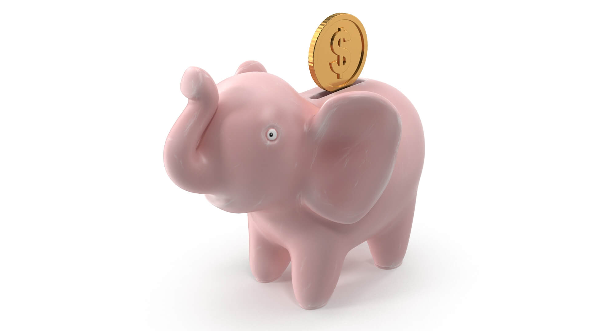 Elephant Bank and Dollar Coin - 3D Model by hdpoly