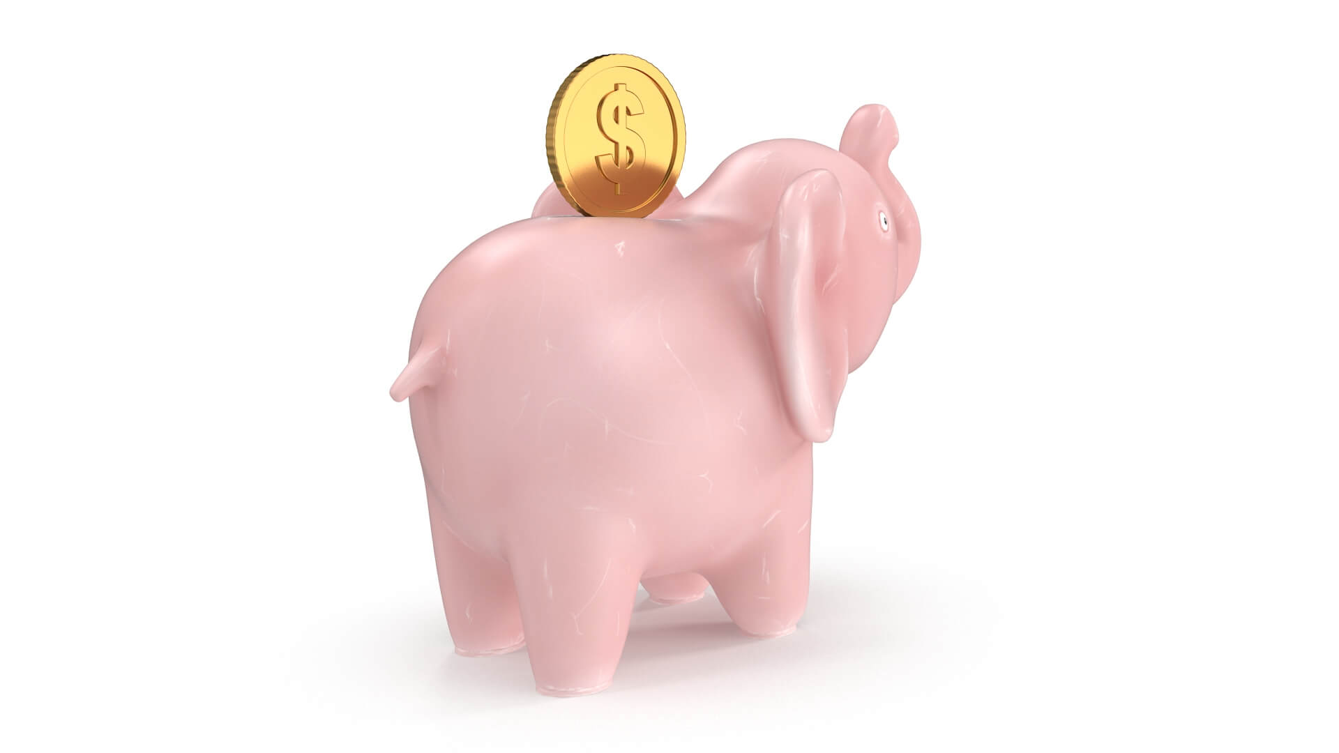 Elephant Bank and Dollar Coin - 3D Model by hdpoly