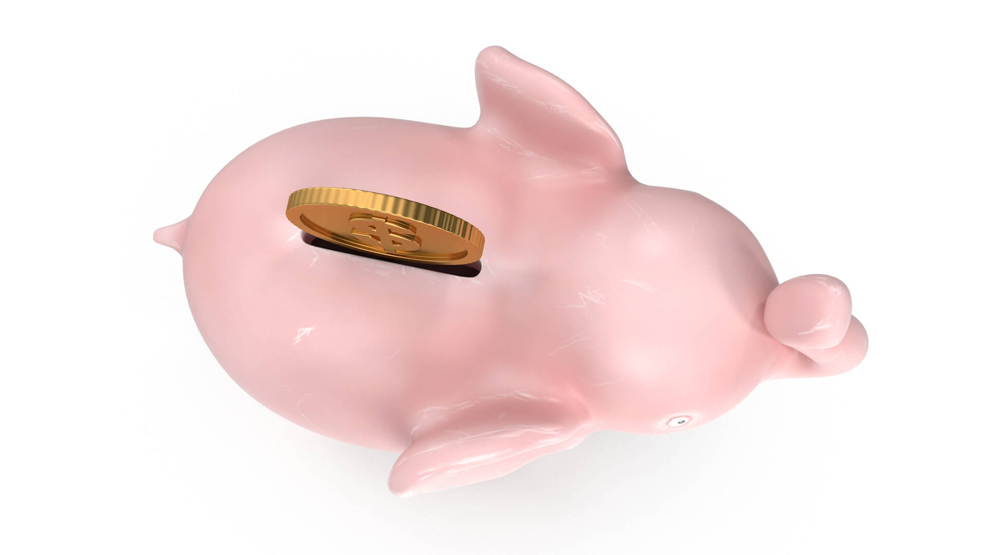 Elephant Bank and Dollar Coin - 3D Model by hdpoly