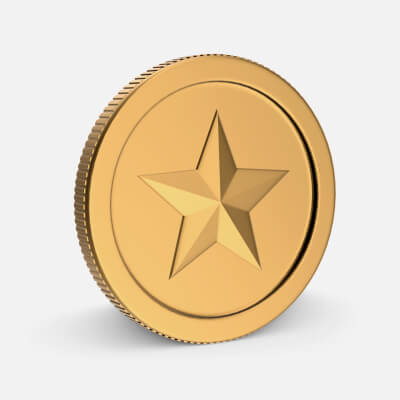 Golden Star Coin - 3D Model by hdpoly