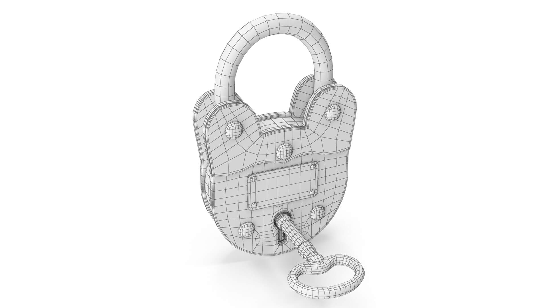 Old Lock and Key - 3D Model by hdpoly