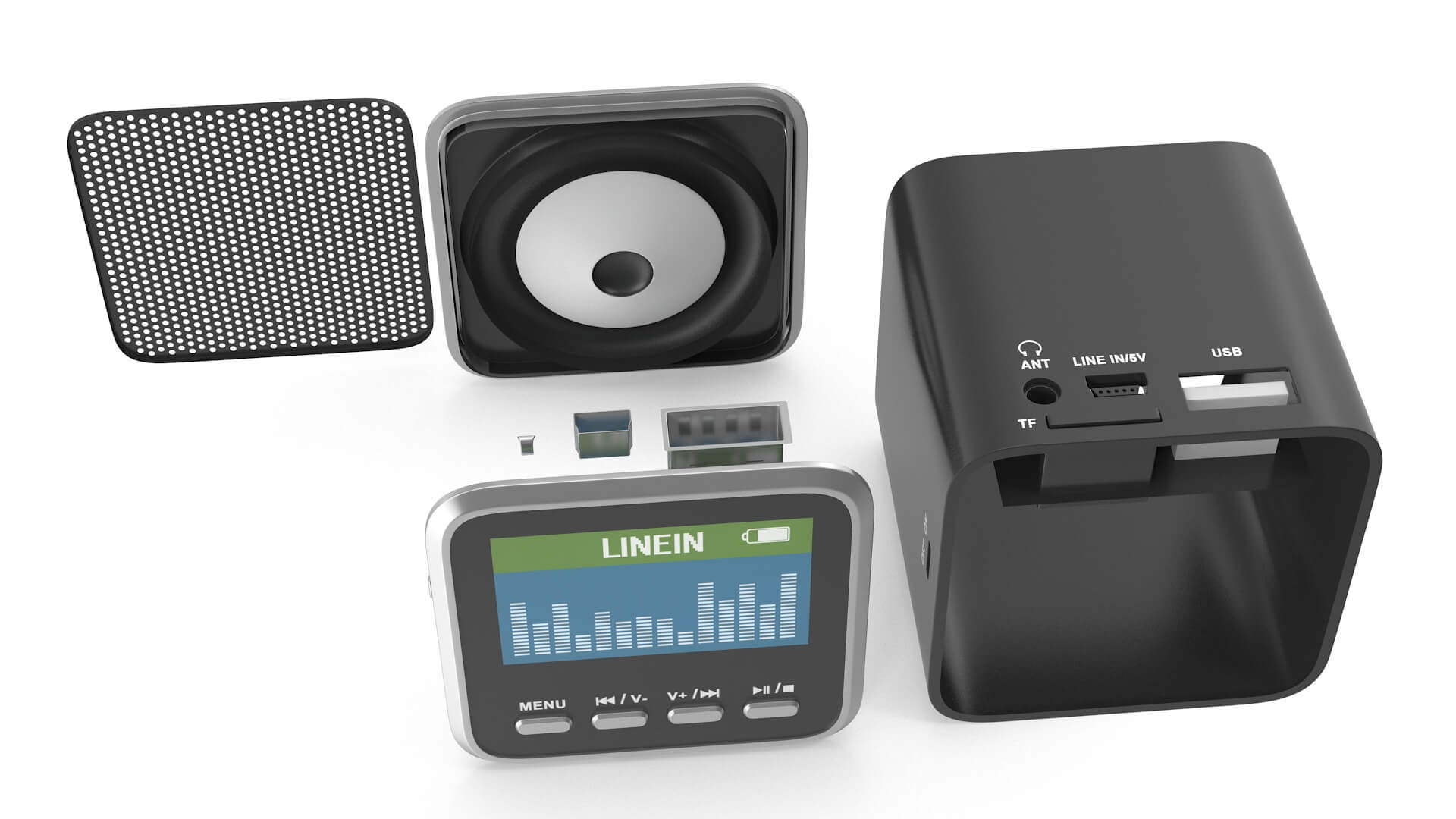 Black MP3 Player - 3D Model by hdpoly